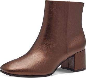 Marco Tozzi Damen Stiefeletten mit Absatz aus Kunstleder mit Reißverschluss, Braun (Bronce), 38 EU