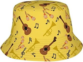 Generic Unisex Chapeau Bob Modèle dinstrument de Musique Trompette Chapeaux de Soleil de Plage Doux Bobs Homme pour Randonnée Camping Plage