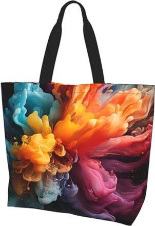 Generic M&eacute;lange De Couleurs Audacieuses Sac &Agrave; Bandouli&egrave;re R&eacute;utilisable Sacs D&eacute;contract&eacute; Sac A Main Femme Pour Universit&eacute; Voyage Gym