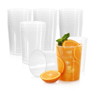 Com-Four 24x Mehrweg Trinkbecher f&uuml;r Party, Camping und unterwegs - wiederverwendbar und sp&uuml;lmaschinengeeignet - Kunststoffglas - Plastikbecher - Festivalgesch