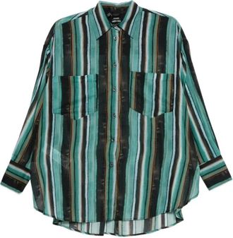 Pinko Pinko, Femme, Blouses et Chemises, Vert, Taille: 36 FR Rieti Camicia Mussola