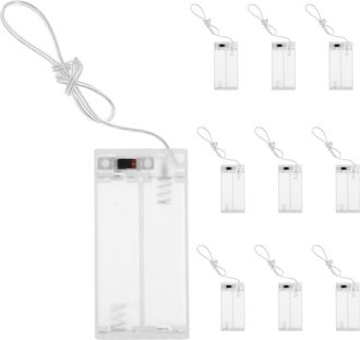 UPKOCH Batteriebox F&uuml;R Lichterkette 2Xaa Transparent Mit Schalter Kunststoff Batteriehalter F&uuml;R Lichterketten Zubeh&ouml;R Leerer Batteriekasten Kompakt Und Versc