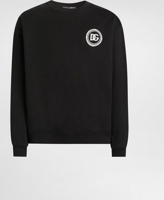 Dolce & Gabbana Jersey Sweatshirt With Patch - Mann Sweatshirts Schwarz 46