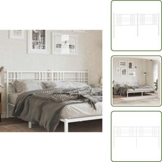 vidaXL Kopfteil Metall Wei&szlig; 180 cm - Bettenkopfteil - Metallbettkopf - Wei&szlig;er Bettkopfteil - Kopfteil F&uuml;r Doppelbett - Kopfteil Zum Zusammenbauen