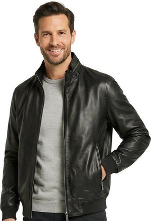 Bugatti Lederjacke BUG-079 Bugatti - Herren Lederjacke Lammnappa Blouson schwarz
