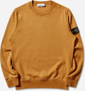 Stone Island Men s Organic Cotton Fleece Crewneck Sweatshirt Mustard