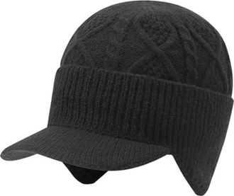 Generic Bonnet dhiver tricot&eacute; avec oreilles - Bonnet thermique pour activit&eacute;s de plein air par temps froid, Noir, taille unique