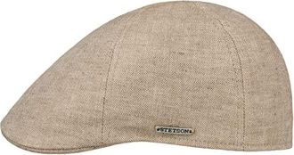 Stetson Casquette Texas Just Linen Femme/Homme - Made in The EU DEte en Lin Gavroche avec Visiere, Doublure Ete Printemps-ete - XXL (62-63 cm) Beige-mouchete