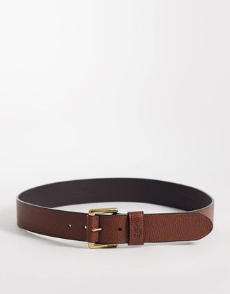 Polo Ralph Lauren Lederg&uuml;rtel in Hellbraun mit mittelgro&szlig;em Logo-Brown