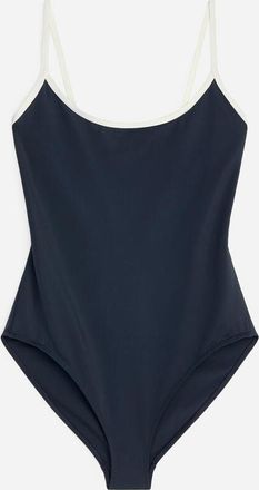 Arket Badeanzug Mit Kontrastfarbigen Tr&auml;gern -Blau