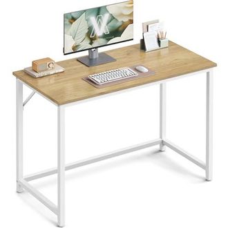 Vasagle Tisch, Computertisch, B&uuml;rotisch, 100 x 50 x 76 cm, f&uuml;r Arbeitszimmer, Schlafzimmer, Wohnzimmer, natureichenfarben-perlwei&szlig; LWD041W70V2