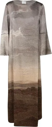 Pierre-Louis Mascia Femme, Robes, Multicolore, Taille: 38 FR Robe longue &agrave; manches longues