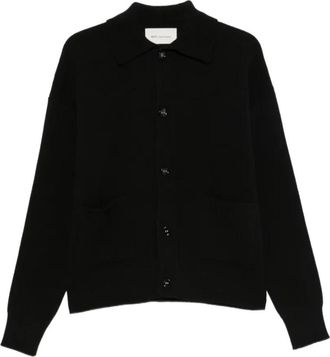 Ami Wollcardigan mit Hemdkragen - - Knitwear - Herren - Schwarzk - XS