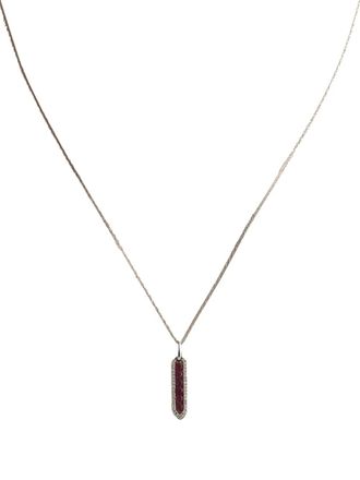 Luxury Bazaar collier en or blanc 14ct serti de rubis et de diamants - Argent