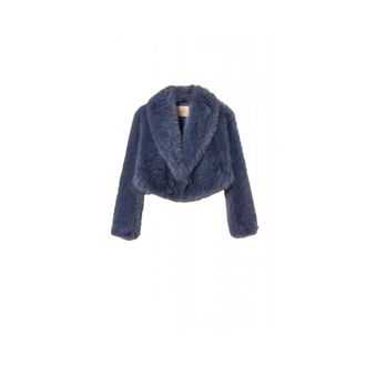 Twinset Faux Fur Shearling Vestes - Femme - Vestes - Bleu - Taille: 40 FR