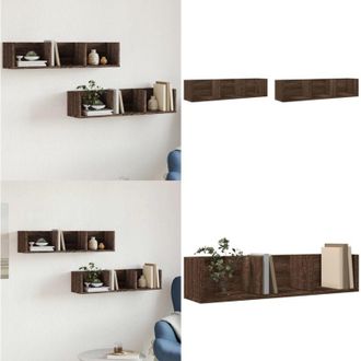 vidaXL Wandschr&auml;nke 2 Stk. Eichen-Optik 75x18x16,5 cm Holzwerkstoff - Wandregal - Regal - Holzwandregal - H&auml;ngeschrank - Eiche M&ouml;bel - Home & Living
