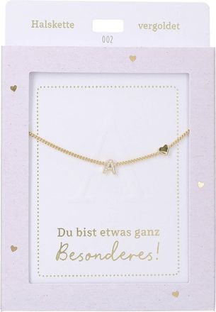 Depesche 13895.2 Halskette mit Buchstabe A und Herz, vergoldet, variabel in der L&auml;nge tragbar (42 cm + 5 cm), als Geschenk oder kleine Aufmerksamkeit