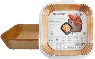 Fackelmann 42857 Moule en papier pour air fryer, moule air fryer, Moule pour friteuse &agrave; air chaud, Moule pour friteuse sans huile, papier air fryer, 50 pi&egrave;ces, c