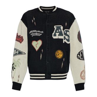 AllSaints Homme, Vestes, Noir, Taille: L Chase Jacquard Knit Cardigan