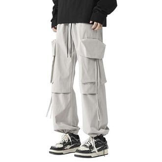 Generic Pantalon cargo dhiver doubl&eacute; en polaire pour homme, grande taille, style am&eacute;ricain, pantalon dext&eacute;rieur, gris, XXL