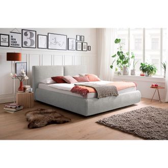 Meise.Möbel home24 Polsterbett II 180 x 200cm 90% Polyester / 10% Baumwolle Grau/Lichtgrau Andere