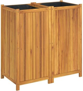 vidaXL Jardini&egrave;re avec doublure 100x50x100 cm bois massif dacacia vidaXL
