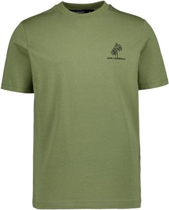 Karl Lagerfeld Herren T-Shirt gr&uuml;n Baumwoll-Stretch