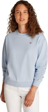 Tommy Hilfiger Damen Sweatshirt Contrast Flag Regular Fit, Blau (Breezy Blue), XXS