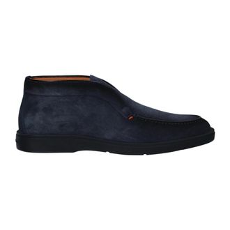 Santoni Blaue Loafer Elegante Orangendetails - - Shoes - Herren - Blau - 44 1/2 EU