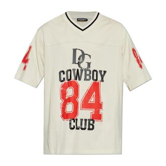 Dolce & Gabbana Logo T-Shirt - - Tops - Herren - Beige - M