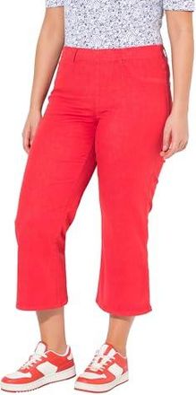 Ulla Popken Femme Grandes Tailles Jupe-Culotte Mary en Jean. Jambe Large et Taille élastique Rouge Fluo 50 839577520-48