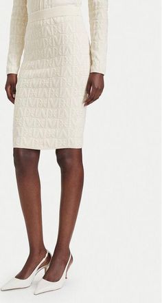 Guess Bleistiftrock G6BD15 Z1932 Hellbeige Slim Fit