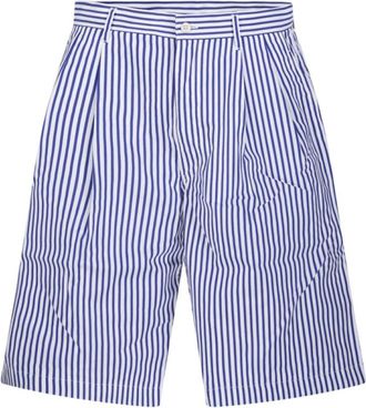 Comme Des Gar&ccedil;ons Homme, Shorts, Bleu, Taille: S Pleat-Detail Wide-Leg Shorts