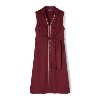 Motivi Hemdblusenkleid aus Twill mit G&uuml;rtel - - Dresses - Damen - Rot - 2XS