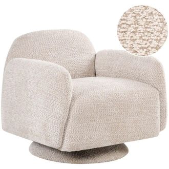 Beliani Fauteuil Moderne en Tissu Pivotant avec Accoudoirs Meuble de Salon Beige Aapua