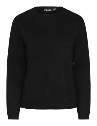 Pieces Pieces Pcbree Ls O-Neck Knit Noos BC, Noir, S
