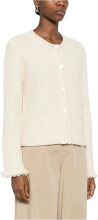 Emporio Armani Strickjacke mit Taschen - - Knitwear - Damen - Wei&szlig; - XS
