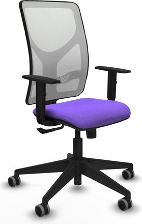 Piqueras y Crespo Schreibtischstuhl, wei&szlig; und lila, mit 1D-Armlehnen, h&ouml;henverstellbare Lendenwirbelst&uuml;tze, ausgestattet mit 3 Positionen und Schneideschaum, Wei&szlig;/Lila