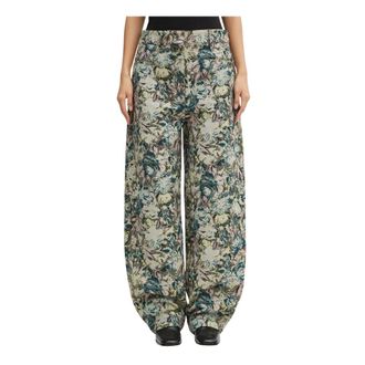 Ganni Tapestry Jacquard Pants - - Trousers - Damen - Mehrfarbig - S