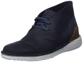 Clarks Herren Brahnz Mid Chukka Boot, Navy Nubuck, 40 EU