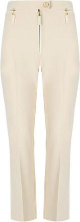 Elisabetta Franchi Femme, Pantalons, Blanc, Taille: 40 FR Double Crepe Pantalons