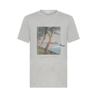 Jacob Cohen Homme, Tops, Gris, Taille: XL T-shirt ras du cou en jersey de coton avec imprim&eacute;