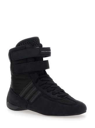 Stella McCartney Womens Black Sneakers With Strap Closure And Logo Detail Trainers