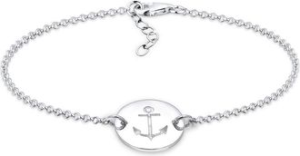Elli Armband Damen Anker Plättchen Maritim 925 Sterling Silber