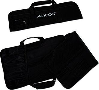 Arcos Messer Tasche Professionell - 4 Messer Kapazit&auml;t, 100% Polyester, 460x275 mm - Sicherer Tragbarer Aufbewahrung - Schwarz
