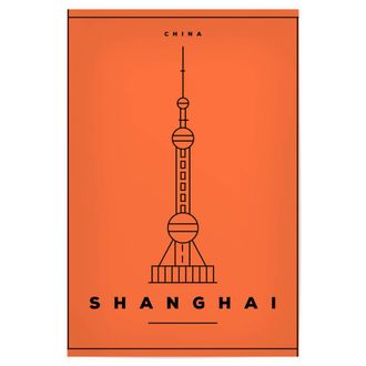 artboxONE Poster 30x20 cm St&auml;dte Minimal Shanghai hochwertiger Design Kunstdruck - Bild Minimal Design Minimal