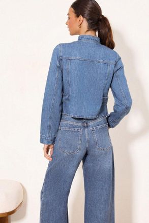 Lipsy Jeansjacke Lipsy Trophy-Jacke aus Denim (1-St)