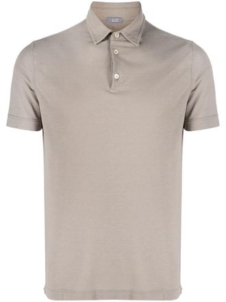 Zanone Kurz&auml;rmeliges Poloshirt - Nude