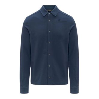 K-Way Lang&auml;rmeliges Piqu&eacute;-Shirt - - Shirts - Herren - Blau - L