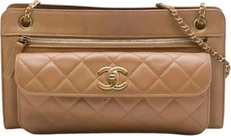 Chanel Sac bandouli&egrave;re matelass&eacute; vintage doccasion - Femme - Pre-owned - Brun - Taille: ONE Size